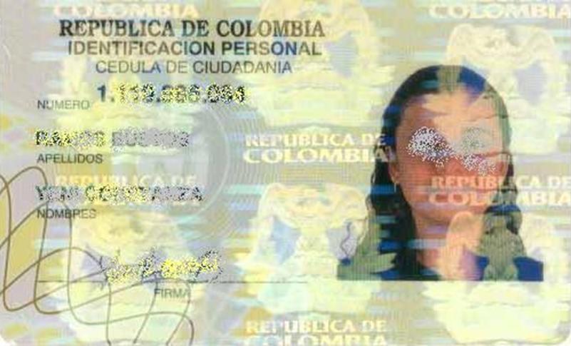 Colombia: Cédula de ciudadanía (Formato 3)